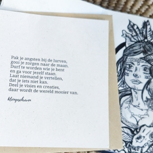 Wenskaartje: 'Pak je angsten bij de lurven'